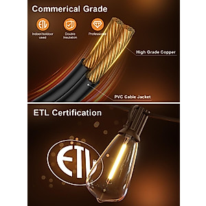 GPATIO 120FT Outdoor String Lights, Waterproof Patio Lights with 64 Hanging Lights ST38 Bulbs, 2700k Shatterproof for Backyard Gazebo Porch Garden Outside Decor