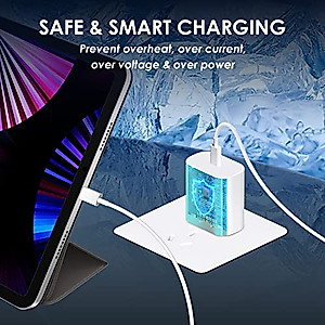 20W USB C Fast Charger,Compatible with iPad Pro 12.9inch 6th/5th/4th/3rd; iPad Pro 11inch 4th/3rd/2nd/1st; iPad Air 4/5th; iPad 10th;Ipad Mini 6th, PD Wall Charger with 6.6ft USBC to C Charging Cable
