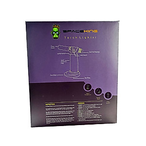 Space King Tall Wind-Proof Torch Lighter - Adjustable Flame - Child-Lock - Perfect for Camping, Kitchen, Backyard, Travel, Beach, BBQ, Mountain, Outdoors, Travel, Garage, and More. (Red)