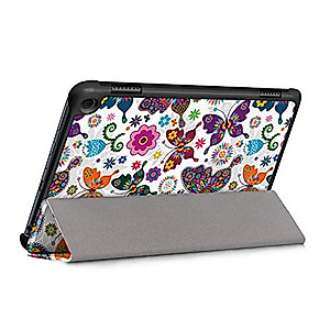 KuRoKo Case Compatible with Amazon Kindle Fire HD 8/HD 8 Plus Tablet(12th Generation 2022 & 10th Generation 2020 Release), Slim Light Cover with Auto Wake/Sleep-Butterfly