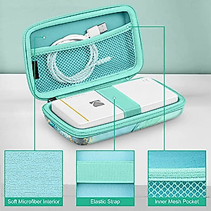 Fintie Protective Case for Kodak Step/Kodak Mini 2 HD/Kodak PRINTOMATIC/Kodak Smile Camera & Printer - Shockproof Hard Shell Carrying Case with Inner Pocket, Emerald Marble