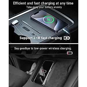 ANKEWAY Car Charger Multi Port for Tesla Model 3/Y (2021-2023), Center Console USB Hub Docking Station 100% Fit for Tesla Model 3/Y, Model 3 & Model Y Accessories, Tesla Accessories