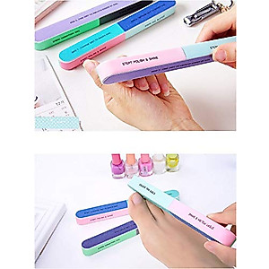 XICHEN 7-Way Nail Buffer Nail Shiner Sponge Nail Files Sanding Blocks - 12pcs