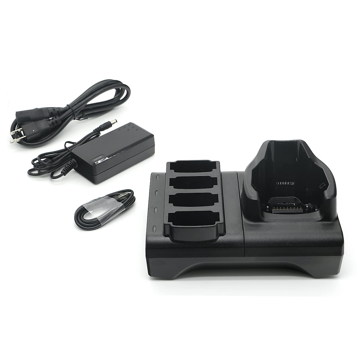 Barcode Scanner Charging Station and 4-Slot Battery Charger Stand for Zebra MC9300 MC930B