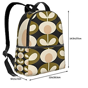 PEXISAOH Orla Kiely Design Backpacks School Bag Lightweight Student Bookbag Unisex Laptop Daypack For Travel Hiking Camping