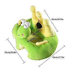 Blublu Park Baby Sofa Chair Soft Plush Cartoon Animals Baby Support Chairs Learning to Sitting Up Plush Shell Chairs, Green Frog