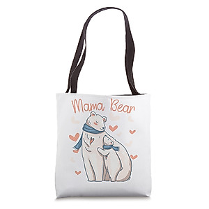 Mama Bear Mom Mother's Day Womens Pregnancy Polar Bear Child Tote Bag