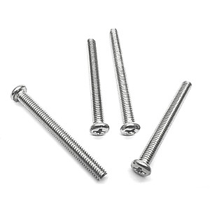 50 Pcs M4 x 40mm 304 Stainless Steel Phillips Round Pan Head Machine Screws Use for Cabinet Drawer Pull Handle, Metric Fine Thread.