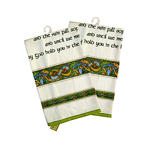 Royal Tara Set of 2 Tea Towel Irish Blessing-Irish Weave