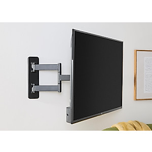 Amazon Basics Full Motion Articulating TV Monitor Wall Mount for 22-55 Inch TVs and Flat Panels up to 80 Lbs, Black