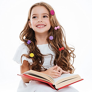 Janinka 72 Pieces Plastic Self Hinged Barrettes: Colorful 80s 90s Cartoon Hairpins and Clips for Girls and Toddlers (Multicolor, Delicate)