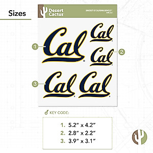 Desert Cactus University of California Berkeley Sticker Golden Bears Cal UC Vinyl Decals Laptop Water Bottle Car Scrapbook T3 (Type 3-2)