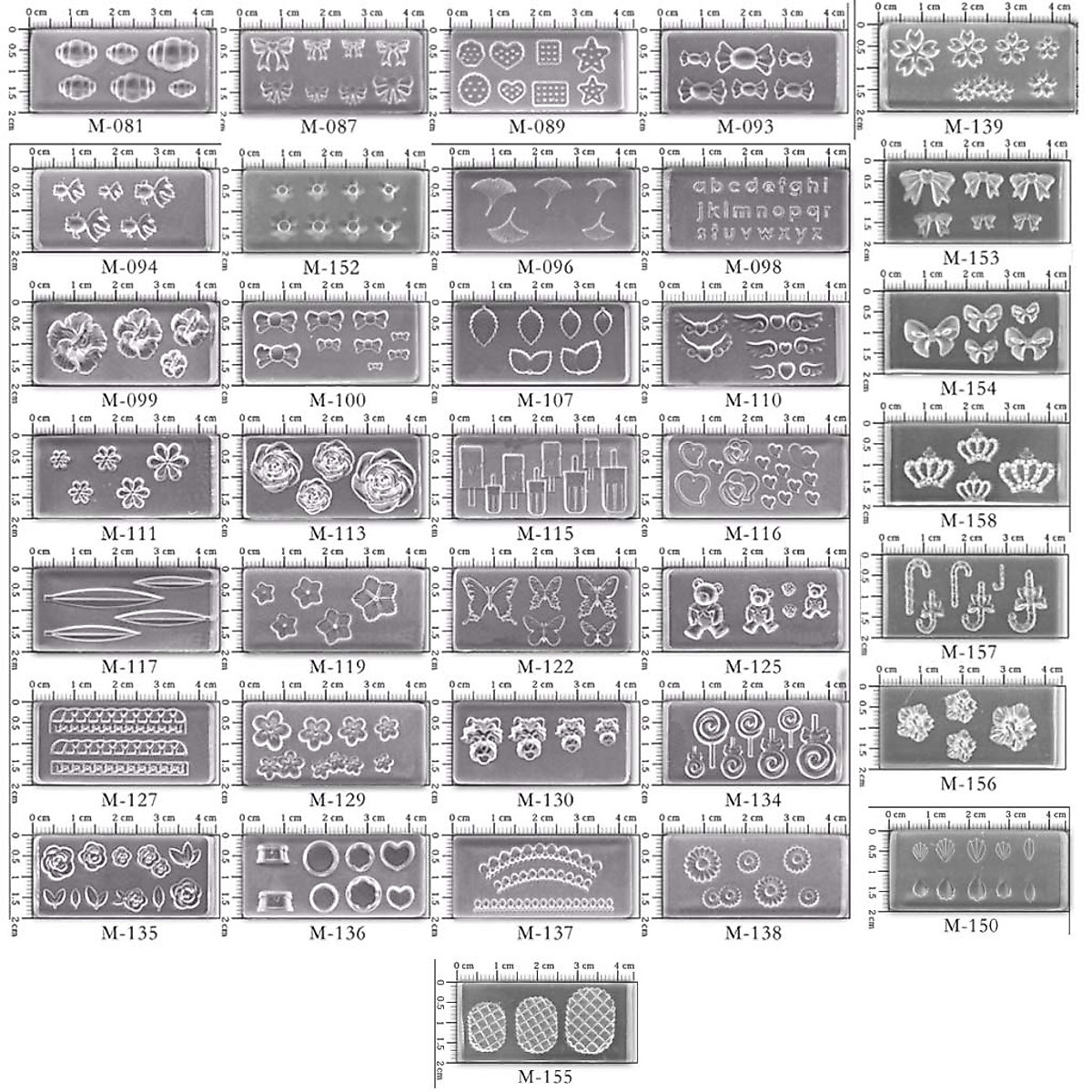 HELYZQ 36Pcs Mini Nail Art Silicone Mold Leaves Flower Animals Template Resin Molds Kit
