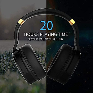 Funsmile Active Noise Cancelling Headphones Bluetooth Headphones Wireless Headphones Over Ear Built-in Microphone Deep Bass, 30 Hours for Travel/Work/TV/Computer/Cellphone - Gold