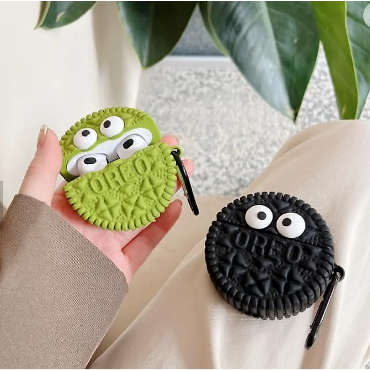 Sweet Body Cookie Man AirPod Case 3D Cartoon Funny Kawaii, Shockproof Protective Soft Silicone Case Skin Trendy Food Treat for AirPods 1&2, AirPods 3, and AirPods Pro (Airpod 3, Black) Pack of 1