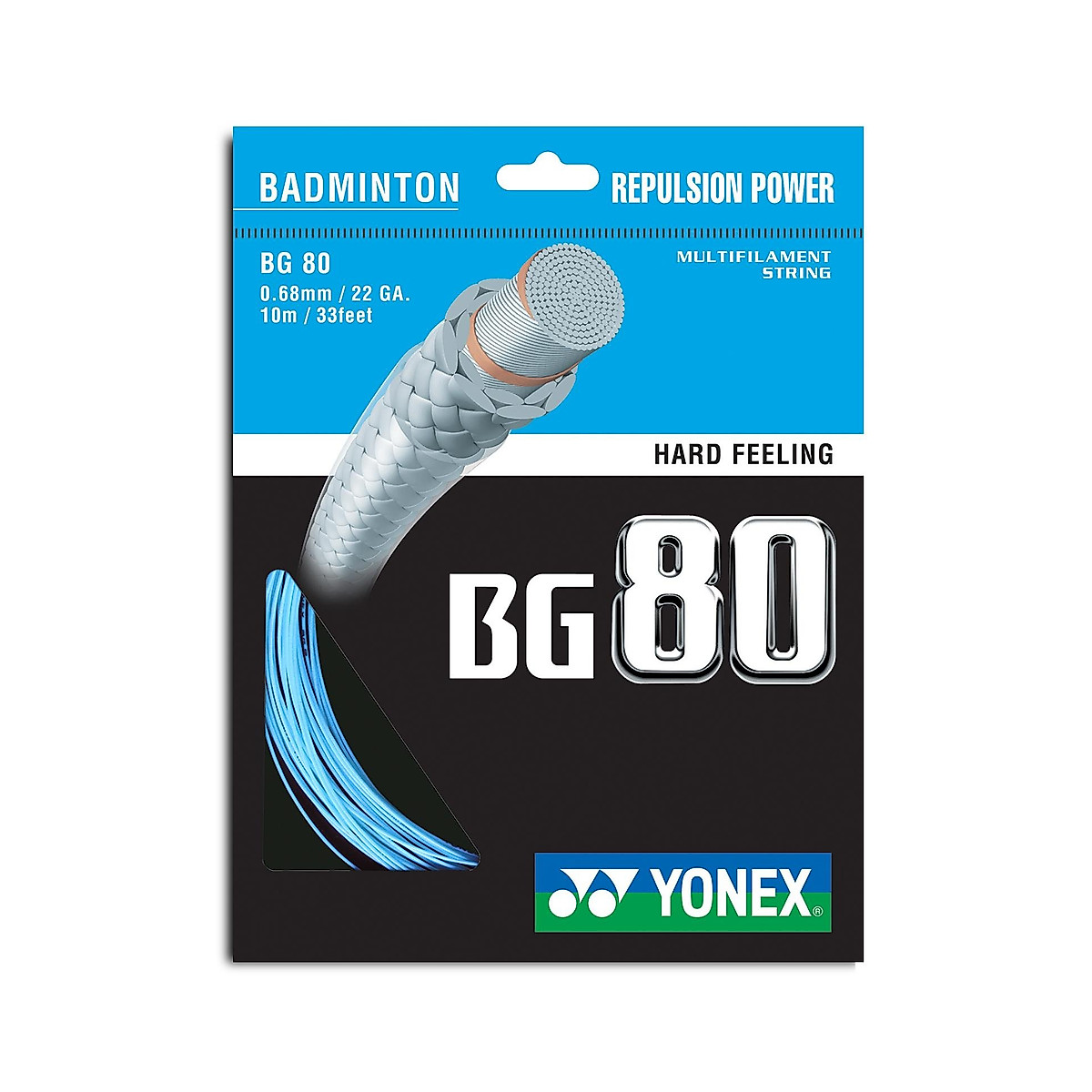 YONEX BG 80 Badminton String - Sky Blue