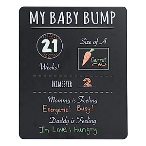Canopy Street Pregnancy Timeline Chalkboard Sign/My Baby Bump Infant Milestone Photo Prop Board / 10" x 12" Baby Shower Sign