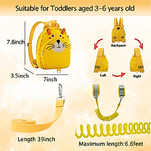Toddlers Cute Animal Chest Backpacks with Leash Anti-Lost Wristlets Child Kids Link Safety Harness, for Baby Girl Boy 3-6 Years,Lion