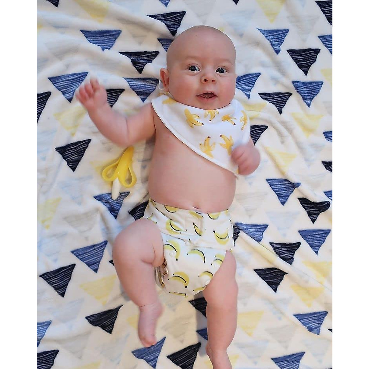 KaWaii Baby Reusable Newborn Cloth Diapers, Waterproof Washable Pocket Nappy, 6 Diapers + 12 Diaper Inserts Boys Girls 6–22 Pounds/0-18 Months