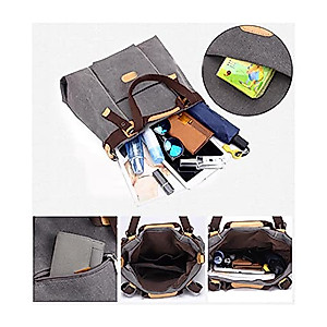 GJGJTER Women Soft Retro Casual All-match Tote Satchel Crossbody Hobo Messenger Canvas Shoulder Bag Clutches-Green