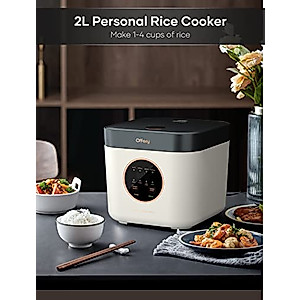 Rice Cooker, Mini Rice Cooker with Keep Warm, 3 Cups (Uncooked), Smart Fuzzy Logic, 24-H Delay Timer, Nonstick Inner Pot, for Soft White Rice, Brown Rice, Sushi, Porridge (Small)
