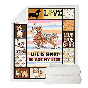 Corgi Gifts for Corgi Lovers, Cute Corgi Blanket, Lightweight Super Soft Cozy Throw Blanket for Sofa Bed Couch Chair Living Room 50 x 60 Inch, Corgi Gifts Christmas Birthday Gifts for Kids and Adults