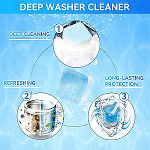 BLANDELLA Washing Machine Cleaner, Washing Machine Cleaning Tablets for Front Load and Top Load Washers, and Stain Remover for Laundry Tub 12-Month Supply