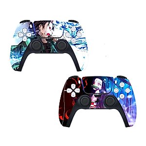 EBTY-Dreams Inc. - Set of 2 Demon Slaye Nezuko Kamado, Tanjirou Vinyl Skin Sticker Decal Protector for PlayStation 5 (PS5) Controllers