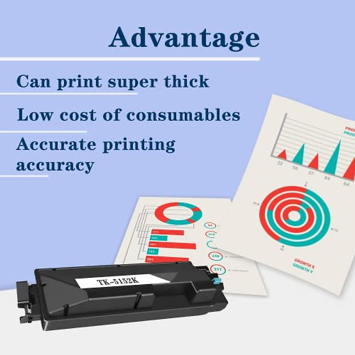 2-Pack TK5152 TK-5152K Black Toner Cartridge Replacement for Kyocera TK-5152K M6035cidn M6535cidn P6035cdn Printer.