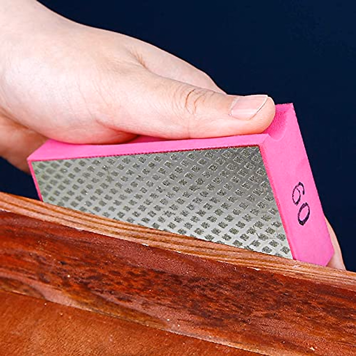 KEEYWOLT Diamond Hand Polishing Pads extremely Sharp Sanding Block Kit For Sanding Ceramic Tile Concrete Glass Stone Granite Marble-60#,100#,200#,400# 4Pcs(Grid)