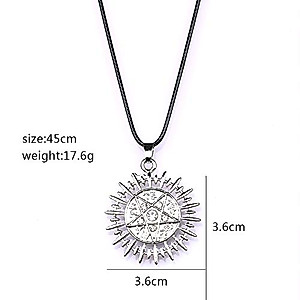 Fineder 4 Pack Supernatural Necklace Dean Winchester Mask Pendant Necklace, Supernatural Merchandise Jewelry Gifts