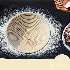 10 Inch Round Banneton Bread Proofing Basket 2 pcs Natural Rattan Cane Brotform Handmade& Linen Liner Cloth