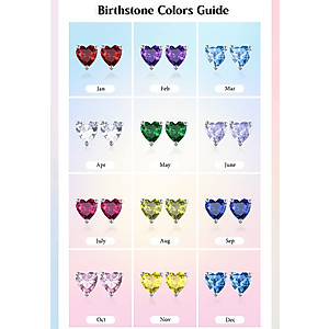 Vito 925 Sterling Silver Birthstone March Stud Earrings for Women, Cubic Zirconia Hypoallergenic Heart Aquamarine Ear Studs Jewelry Gift for Sister Daughter on Birthday