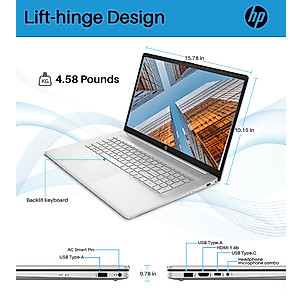 HP 2023 Newest Touchscreen Business Laptop, 17.3 Inch HD+ Display, AMD Ryzen 5 7530U Processor(Beats i7-1165G7), 32GB RAM, 1TB SSD, Wi-Fi 6, Anti-Glare, Full KB, Webcam, Windows 11 Home, Silver