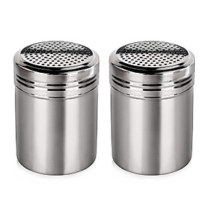 New Star Foodservice 28478 Stainless Steel Dredge Shaker, 10-Ounce, Set of 2