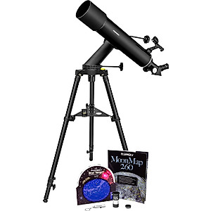 Orion VersaGo E-Series 90mm Altaz Refractor Telescope Kit - Beginner Scope for Adults & Families with Moon Filter, Barlow Lens, MoonMap & Planisphere