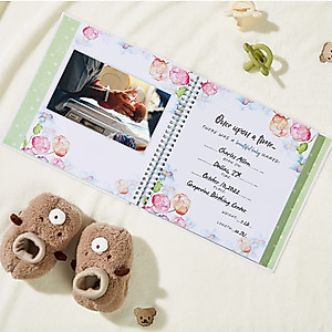 Complete 100 Pages First 5 Years Baby Memory Book and Baby Milestone Book, Easy to Fill Baby Journal From Pregnancy to 5 Years, Hardcover Baby Album and Memory Book, 9.3” x 9.3”