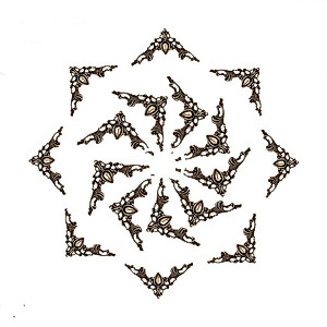 Vintage Style Box Corner Guard Desk Edge Cover Decorative,Furniture Decorative Edge Cover, Jewelry Case Box Kitchen Corner Protector Furniture Decor Triangle Carved-Pack of 25 Pcs (Silver)