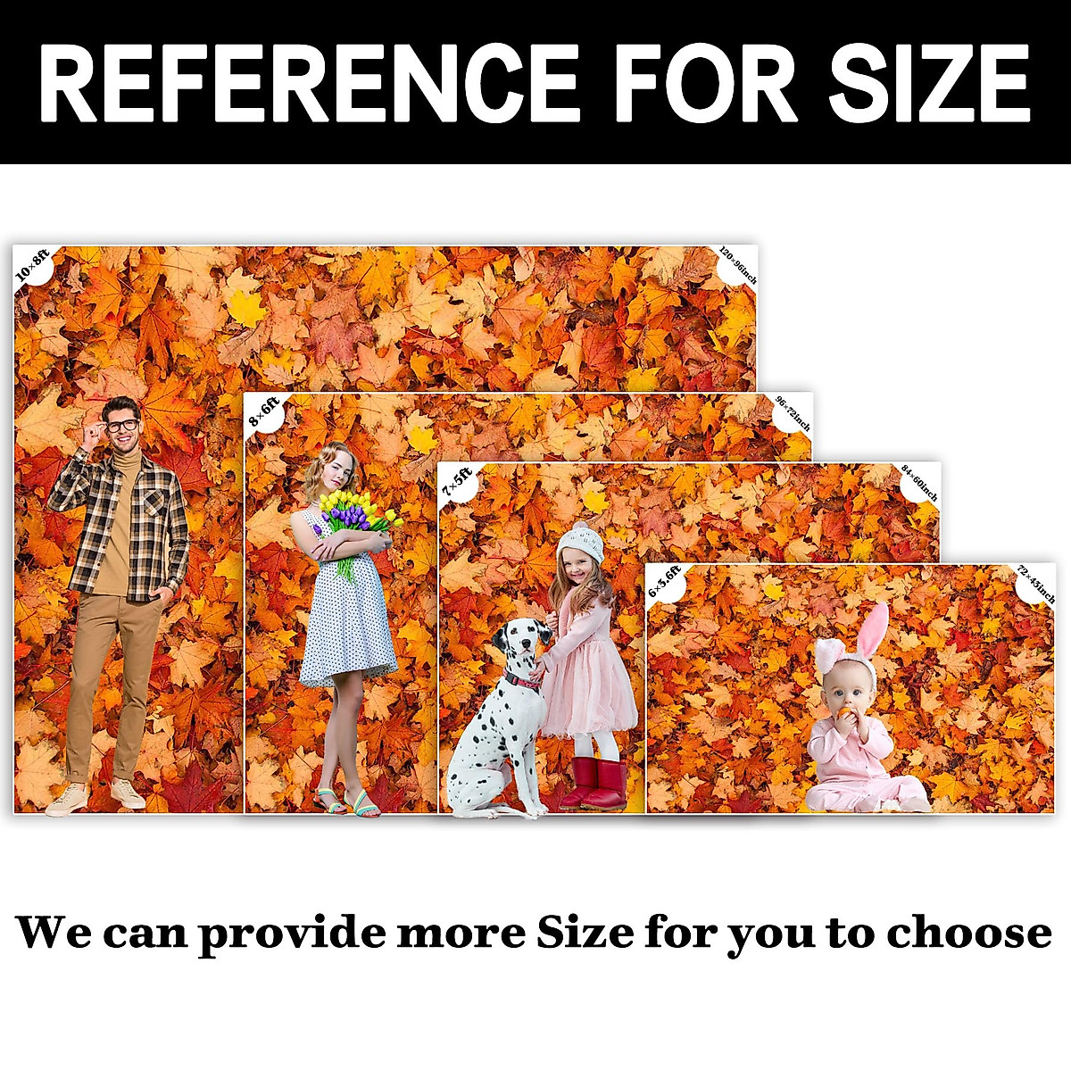 ZTHMOE 7x5ft Fall Maple Leaves Photography Backdrop Autumn Friendsgiving Scene Background Floor Party Supplies Halloween Decoration Banner Photo Booth Props