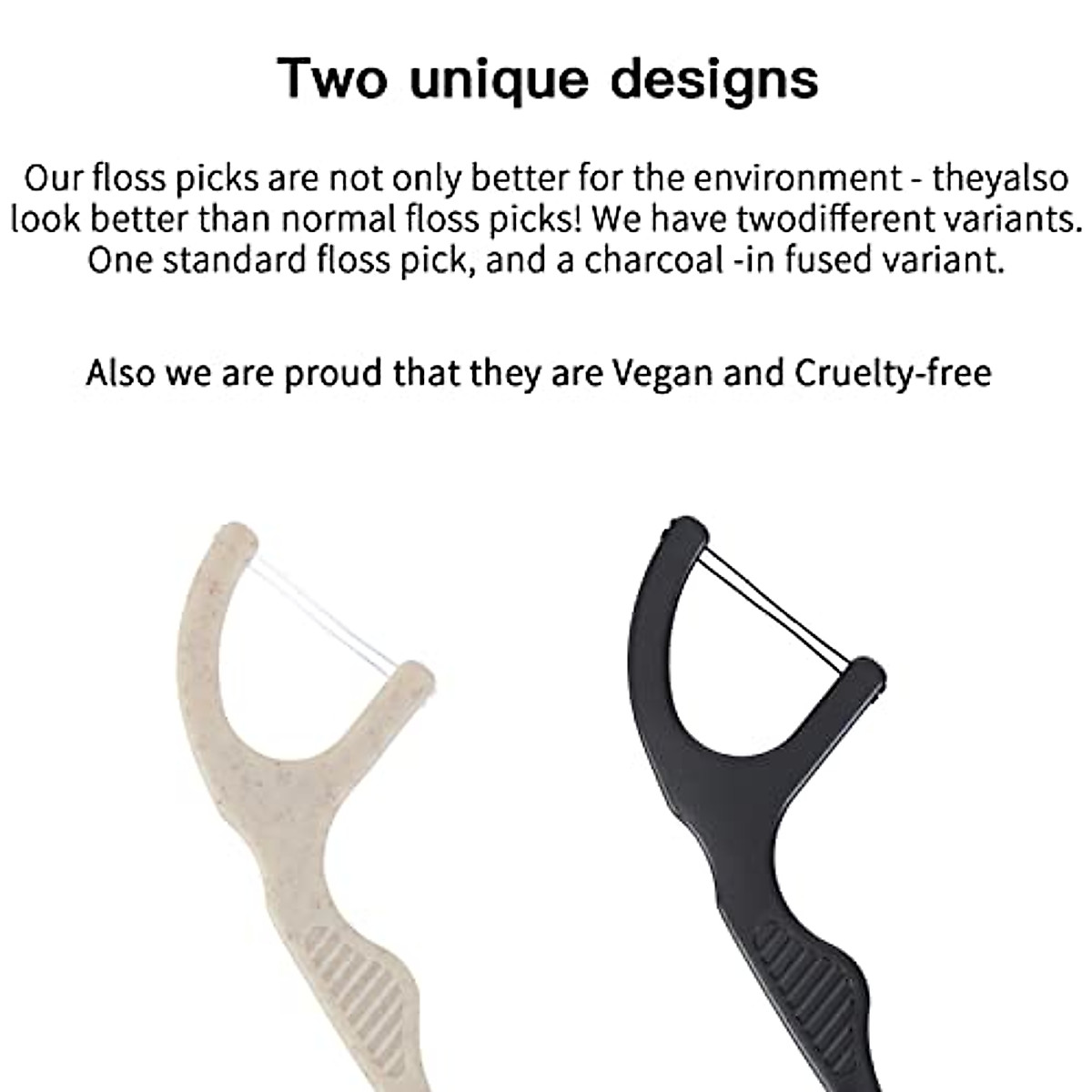 Natural Dental Floss Picks (100 Count) - Vegan, Eco Friendly, Sustainable Dental Flossers - Twin Floss (Mint)