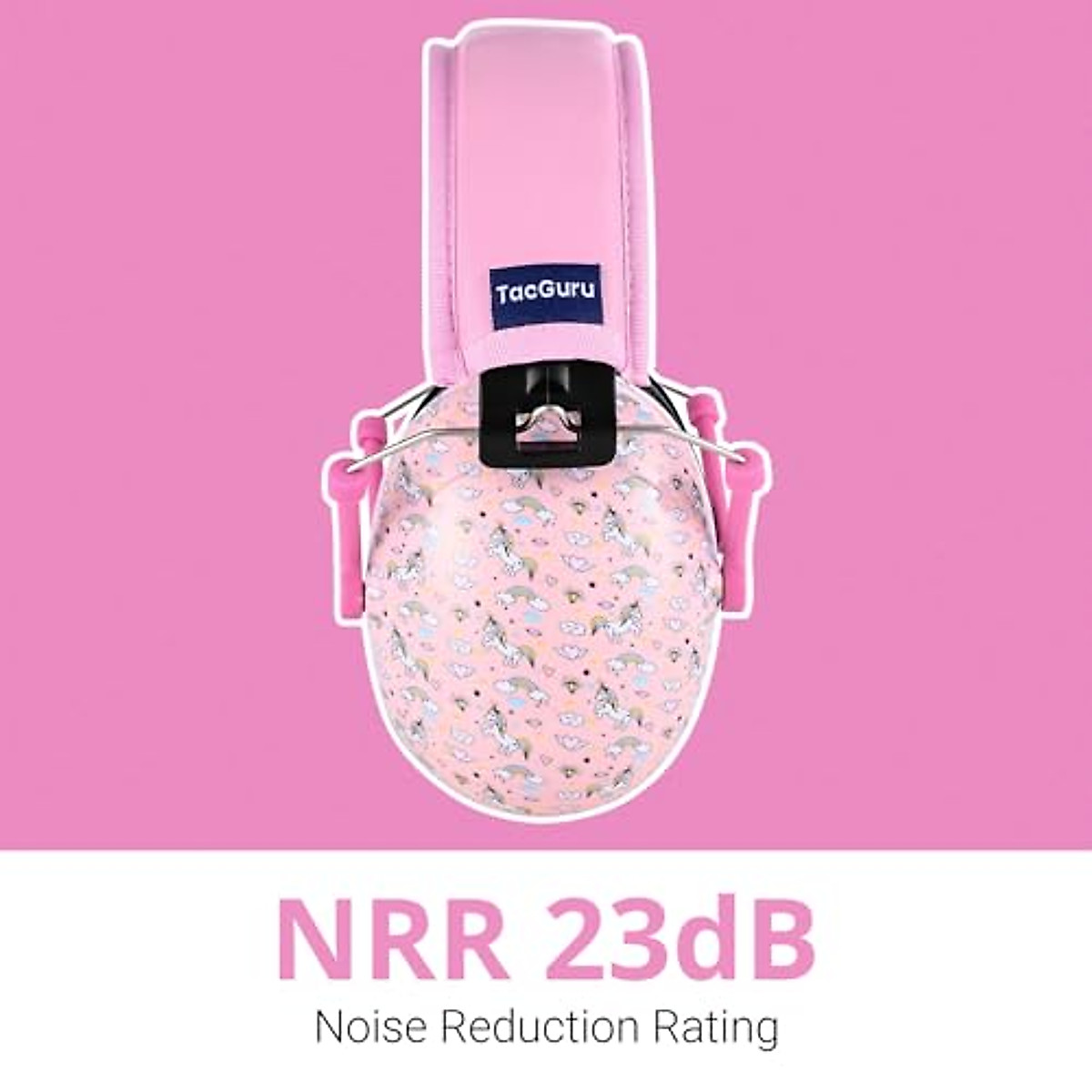 TacGuru 130 Special Edition, Kids Ear Protection Earmuffs, Hearing Protection for Kids, One Size for 3-16 Yr Old, Unicorns Pattern