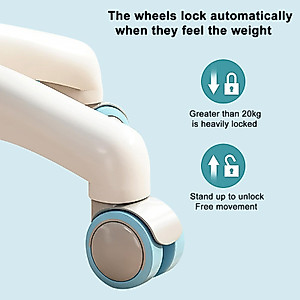 PAPABA Upgraded Kids Desk Chair, Height Depth Adjustable Double Back Support Chair with Comfort Pedal & Wheels Lock, Cute Kids Study Writing Chair for Home School Library, 150lbs Load Capacity (Pink)