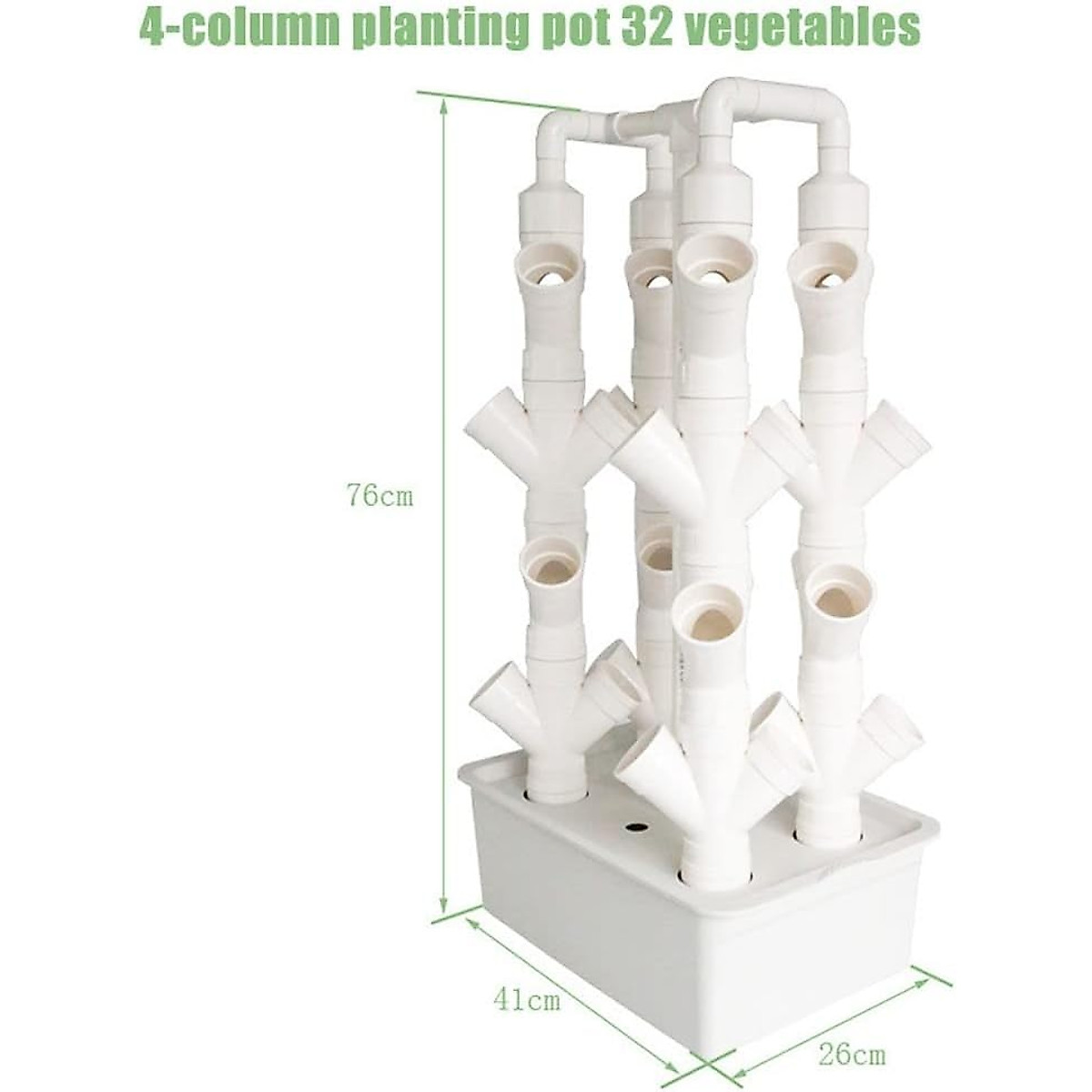 Tower Planting System 16/24/32 Holes Aquaponics Growing System Fruits and Vegetables Aeroponics Kit with Moisturizing Pump, Adapter, Mesh Pots(Size:4columns)