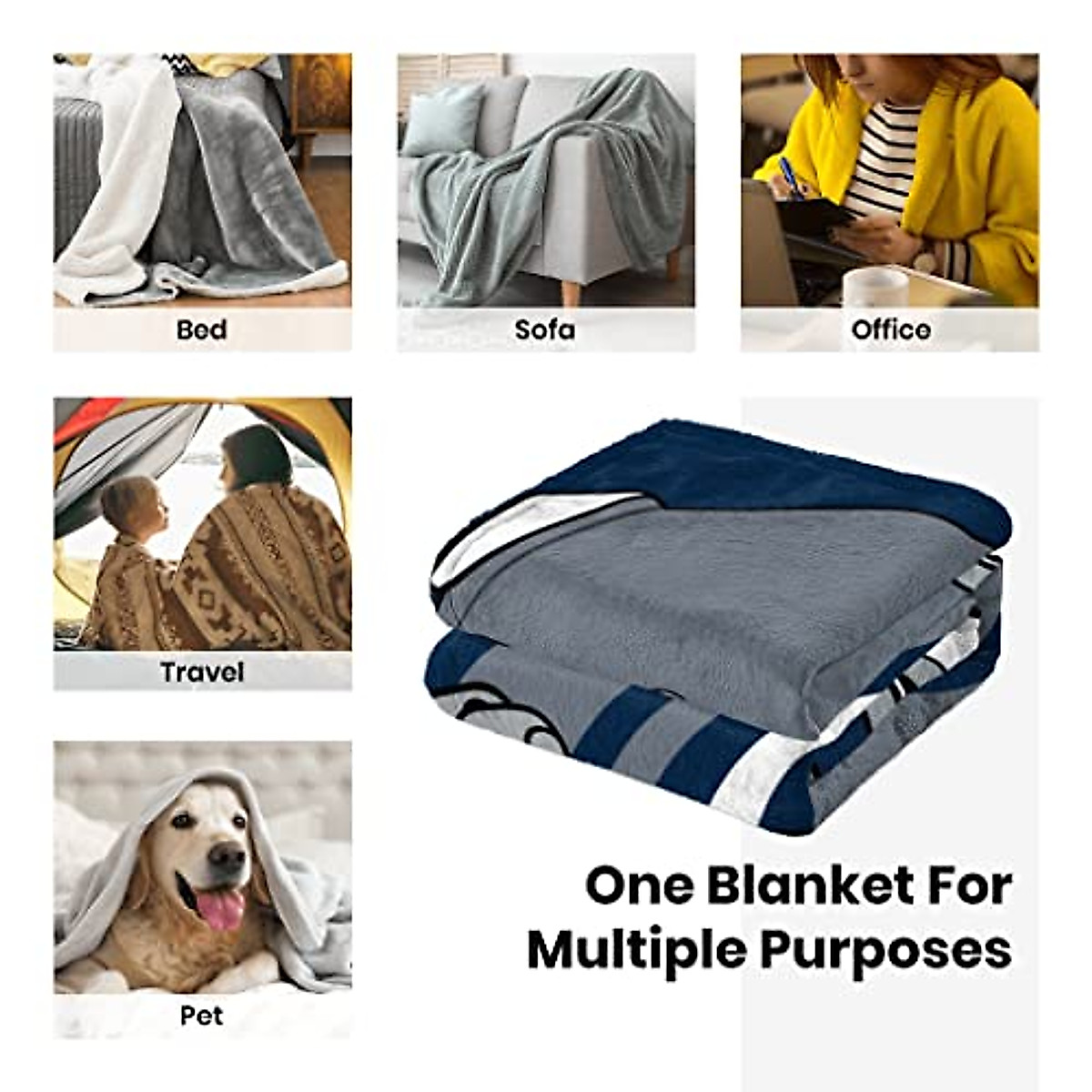 ANTKING Dallas Throw Blanket Custom Blanket Personalized Any Name & Number Bed Tapestry Gifts for Men 40"X50"