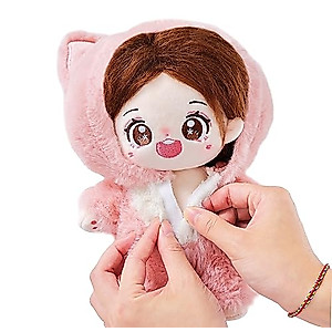 DONTNO 9 Inches Baby Doll Soft Plush Dolls Toy,Plush Pillow Stuffed Dolls Toy Birthday Gifts for Girls Kids(Pink)