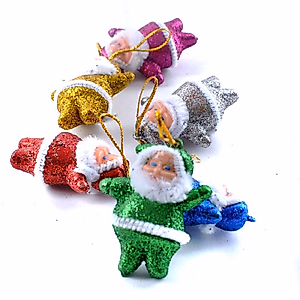 Christmas decorations,IEason 6PC Colorful Christmas Santa Claus Ornaments Xmas Tree Hanging Decoration (A)