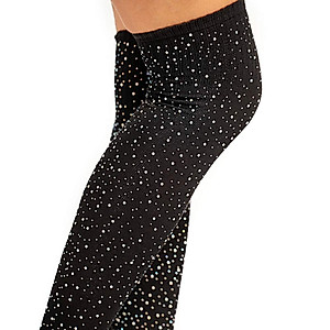 Lookswe Womens Over Knee High Socks Sexy Sparkle Rhinestone Stockings Long Casual Socks Black