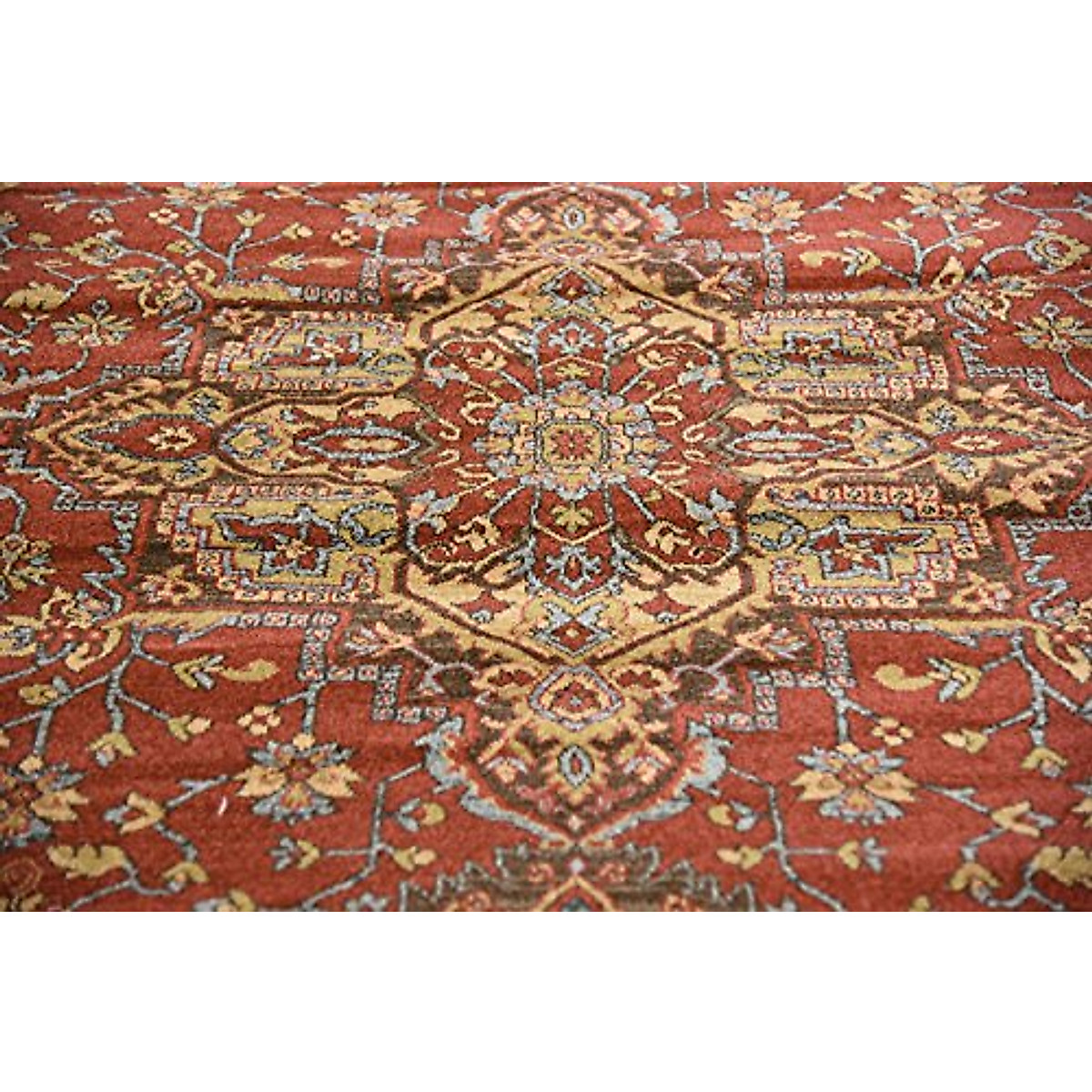 Unique Loom Sahand Collection Traditional Geometric Classic Red Round Rug (8' 0 x 8' 0)