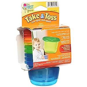 The First Years Take and Toss Snack Containers with Lids, 4.5 Ounce (Pack of 6)