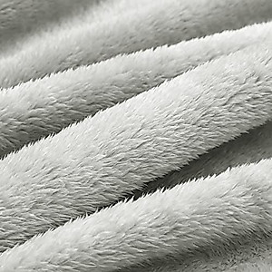 Exclusivo Mezcla Plush Baby Blanket, Soft and Warm Swaddle Throw Blanket, Infant, Newborn, Toddler and Kids Receiving Fleece Blankets for Crib Stroller (40x50 inches, Light Grey)